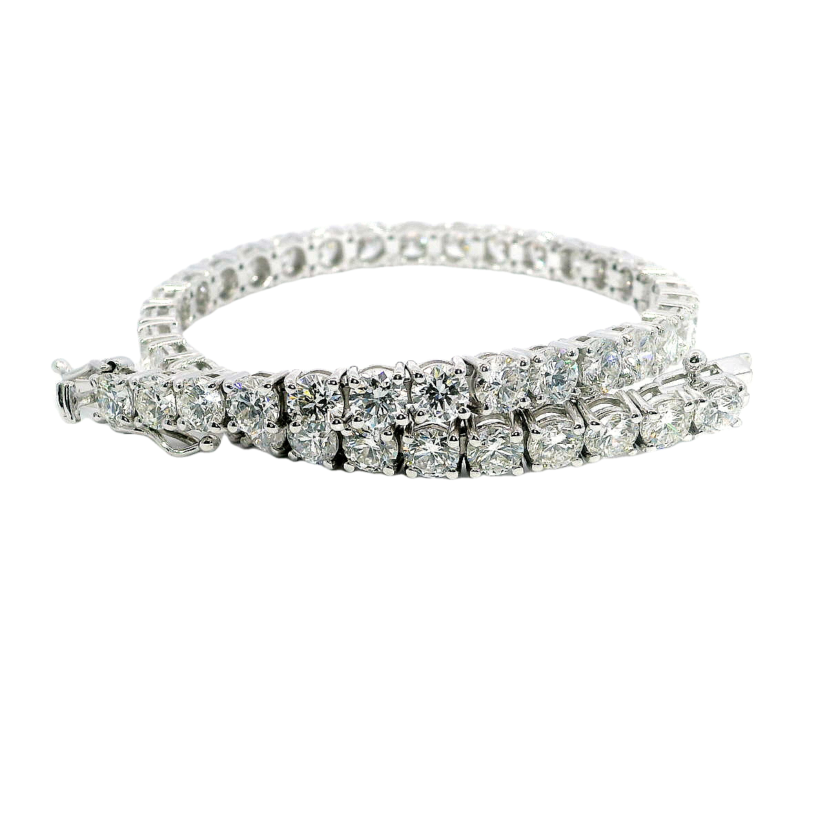 9.98-Ct D-E/VVS-VS2 LG Diamond Classic Timeless Tennis Bracelet 18K WG – Twinkle Diamonds
