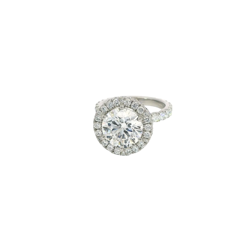4.02-CT D-F/VVS-VS2 LG Diamond Halo Engagement Ring Platinum PT950 ...