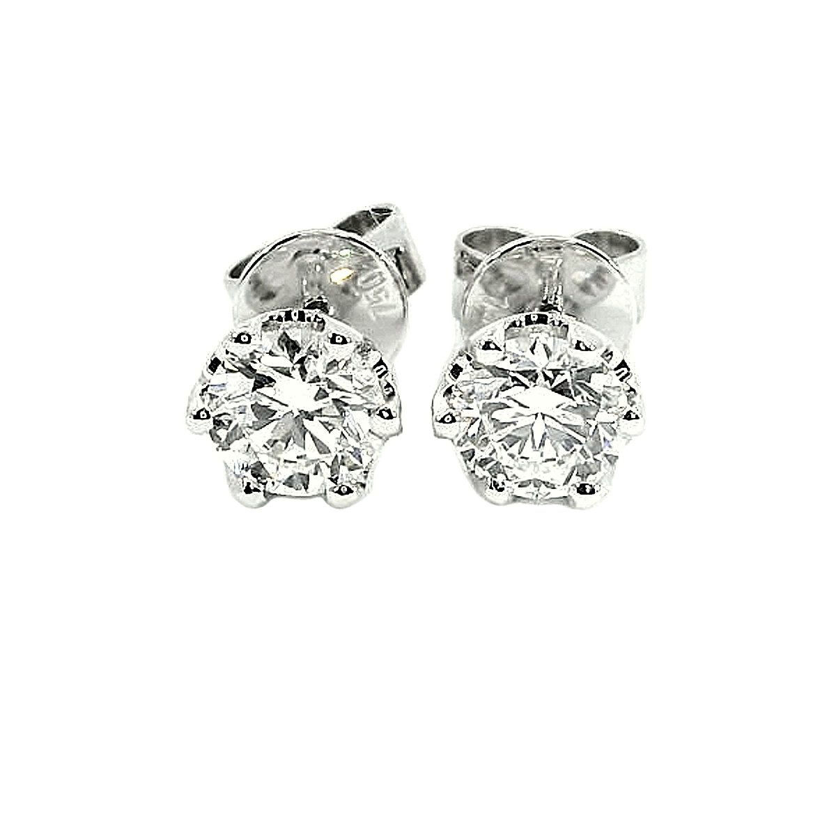 0.81-CT D-F/VVS-VS2 LG Diamond Classic Stud Earrings 18K W/Gold ...