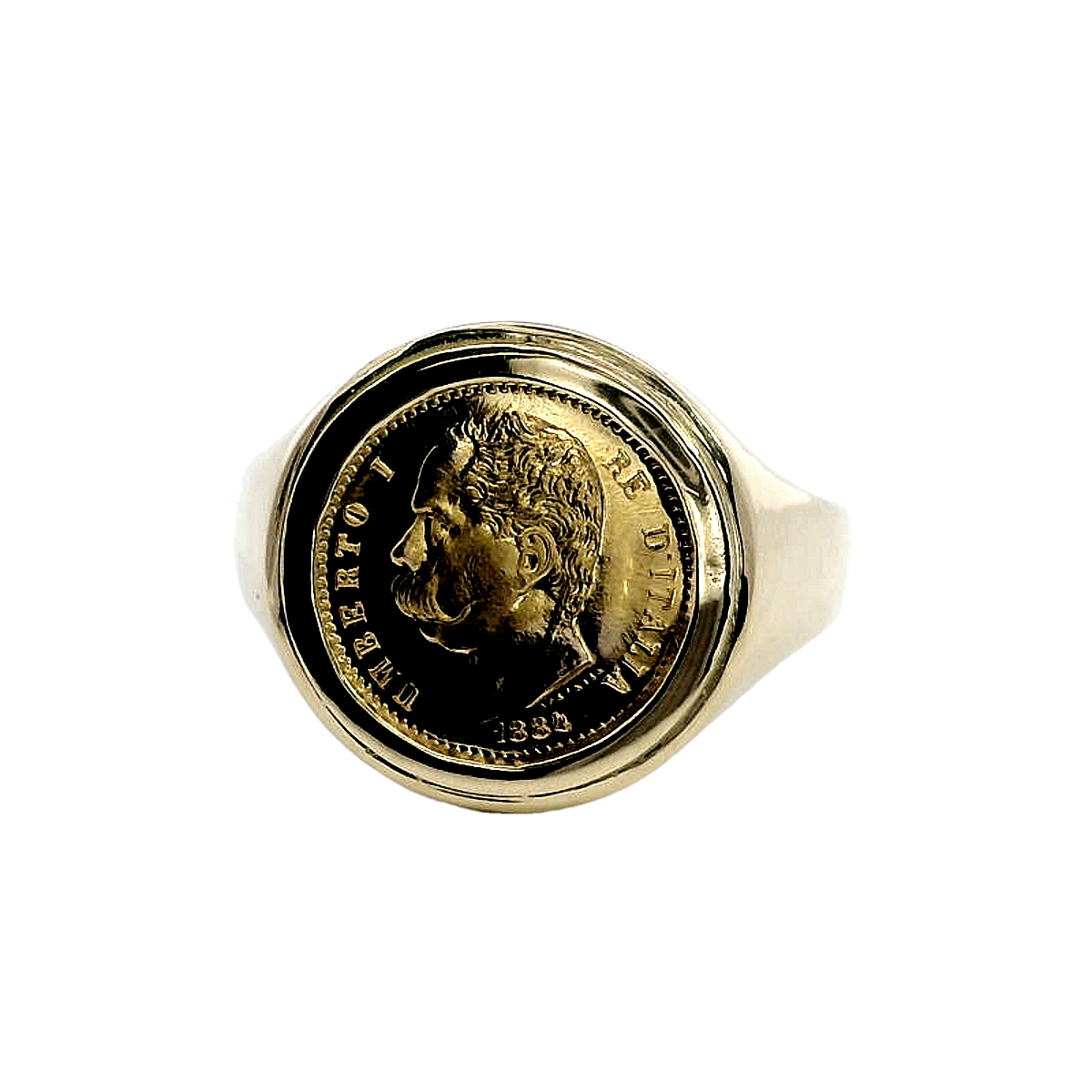 Vintage Coin Signet Ring with an Intricate Design 18K Yellow Gold ...